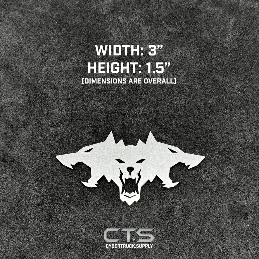 All Metal - Stainless Steel Cyberbeast Emblem | Cybertruck.supply