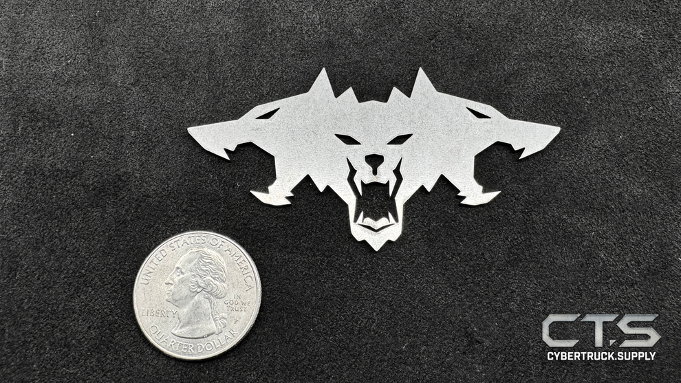 All Metal - Stainless Steel Cyberbeast Emblem | Cybertruck.supply